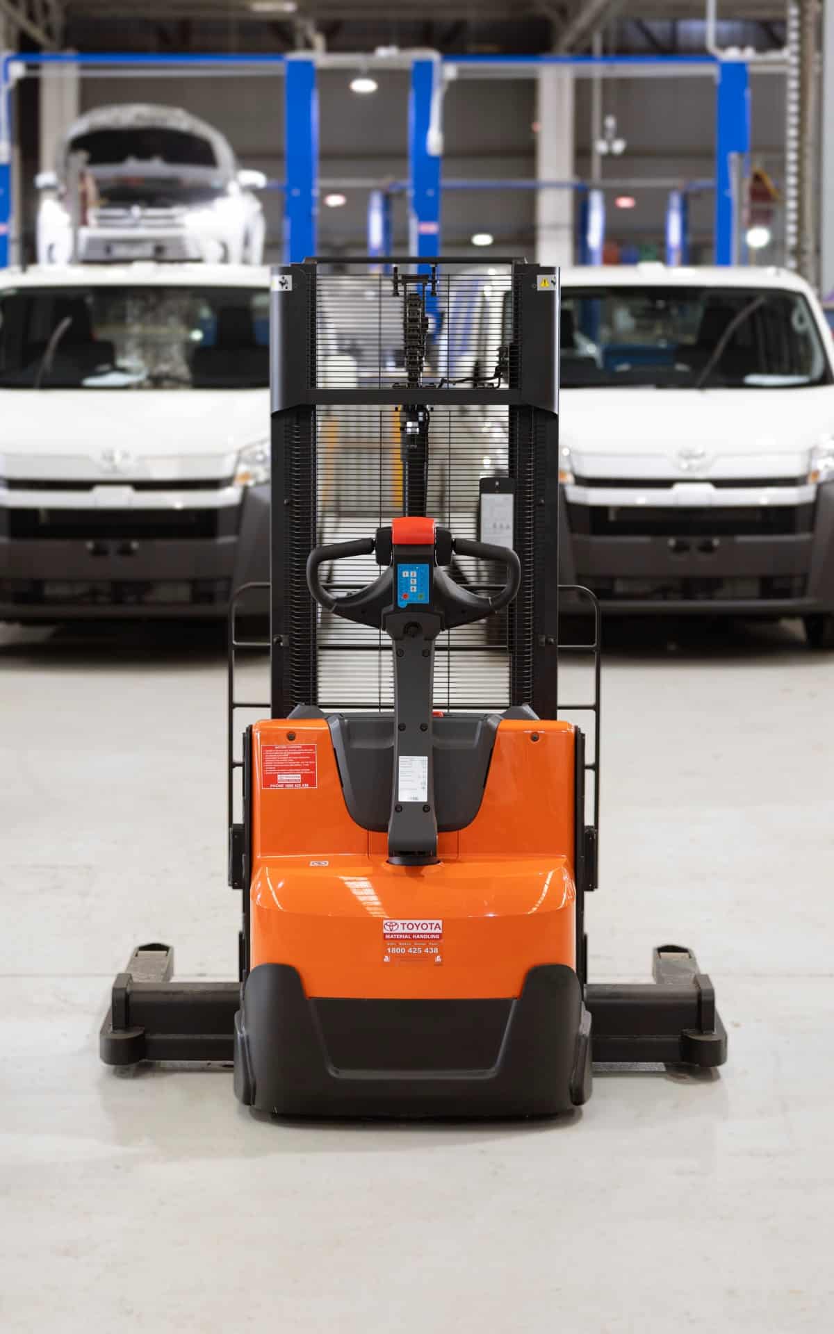 Toyota dealer promotes brand synergy with walkie stacker